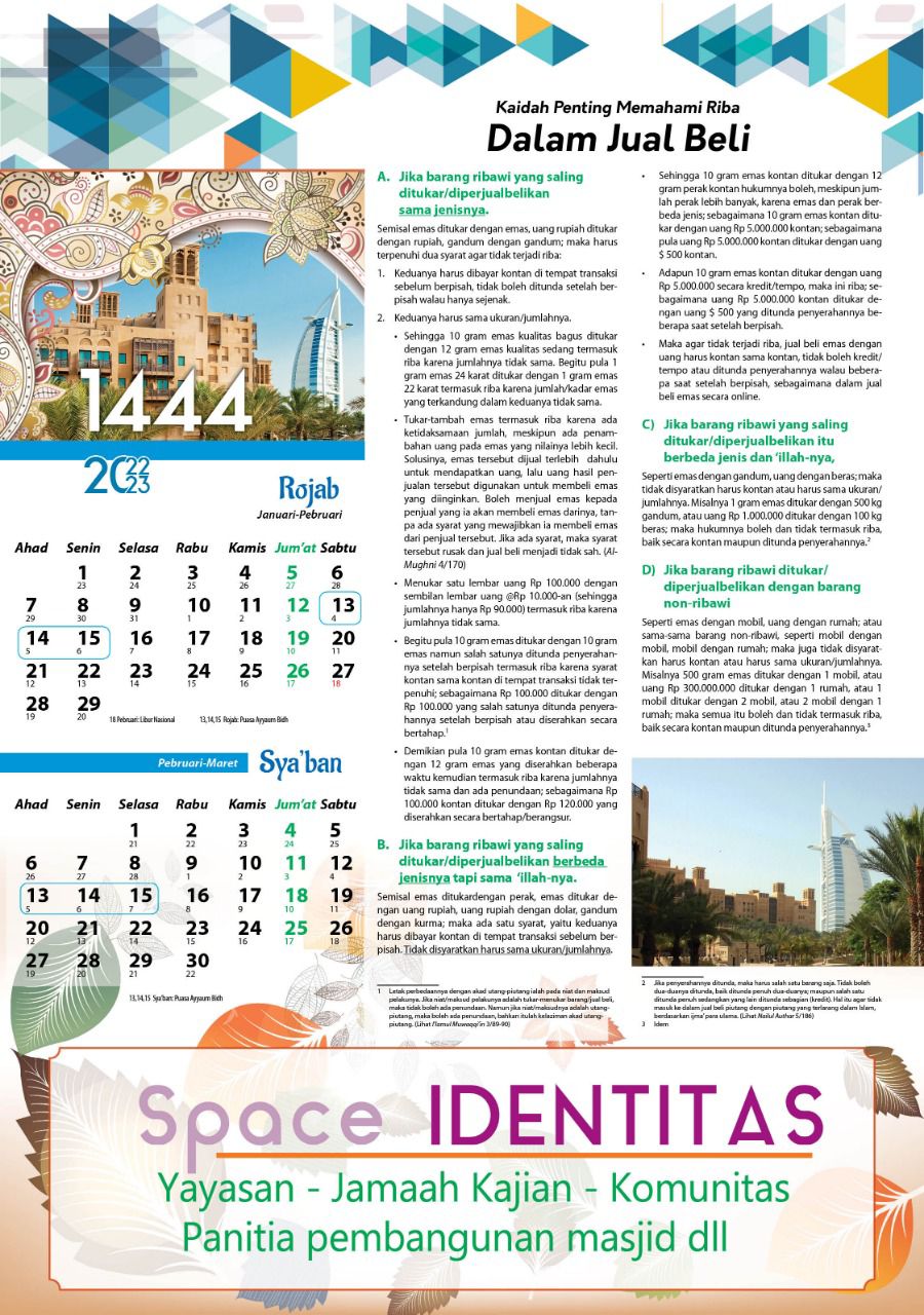 Kalender Hijriyyah Majelis Ilmu Tahun 1439