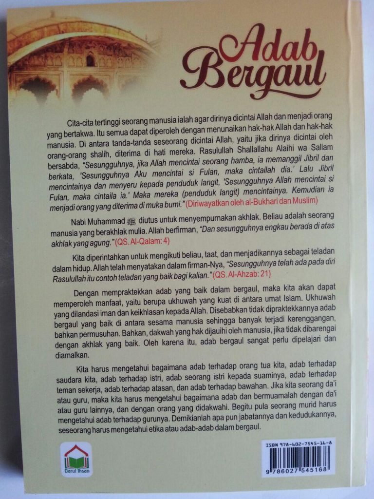Buku Adab Bergaul Agar Dicintai Allah Kemudian Dicintai Manusia - Toko ...