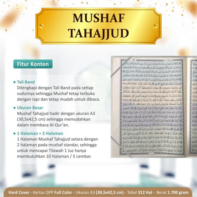 Al-Quran Mushaf Tahajjud Jumbo Ukuran A3 Plus Stand Partitur - Toko Muslim