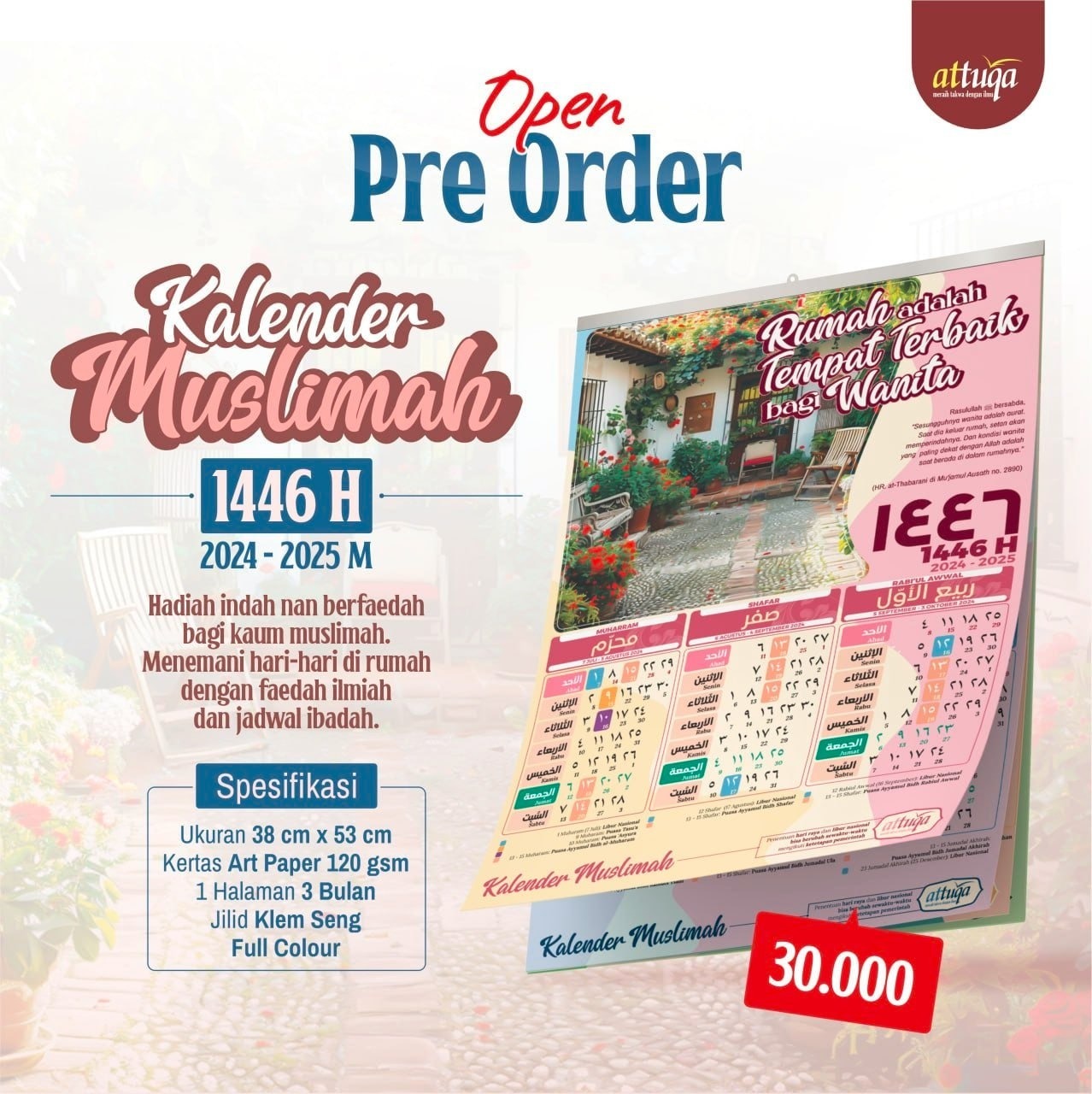 Kalender Muslimah Tahun Hijriyyah Attuqa (Stok Kosong) - Toko Muslim