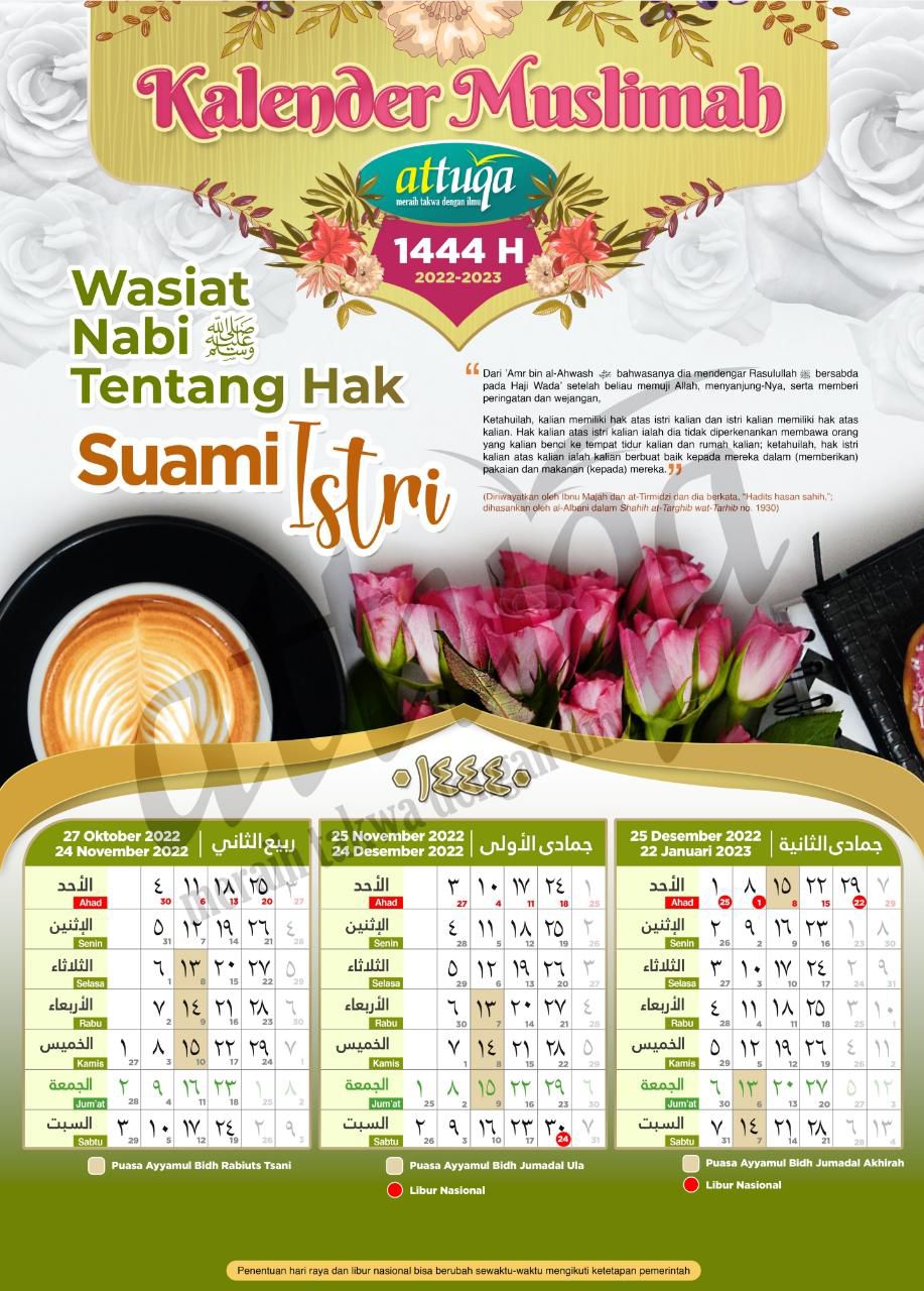 Kalender Muslimah Tahun Hijriyyah Attuqa (Stok Kosong) | Toko Muslim Title