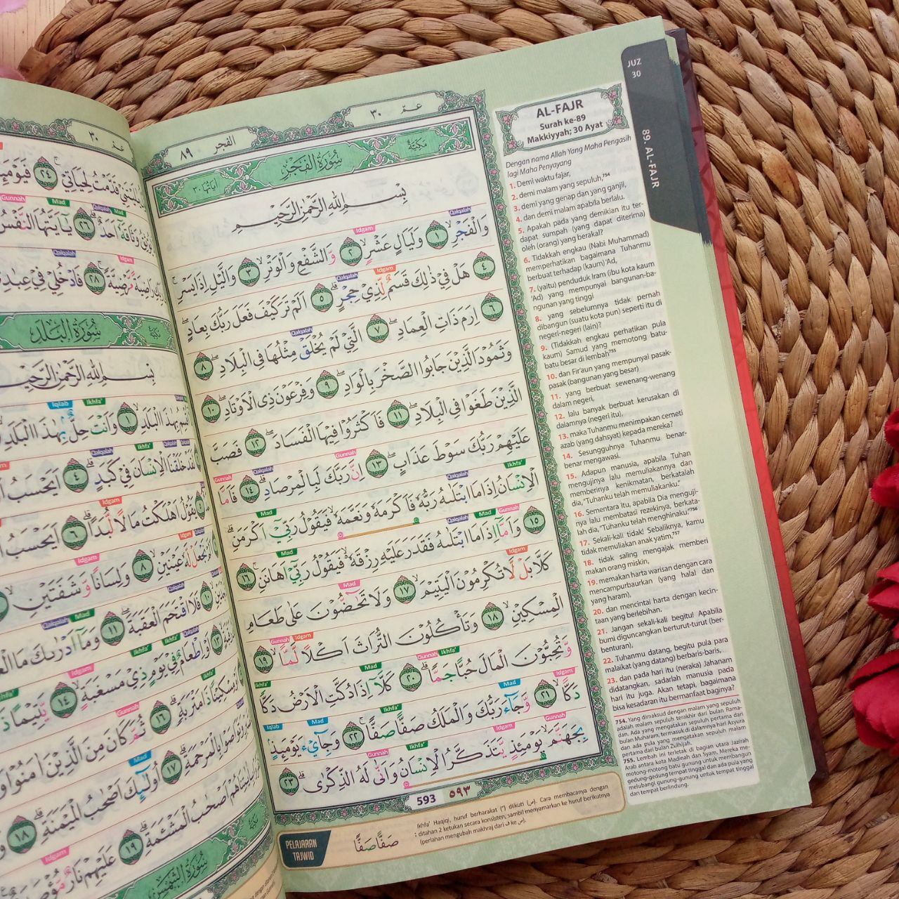 Al-Qur'an At-Tajwid Terjemah Waqaf Ibtida Kolom Pelajaran Tajwid A5 ...