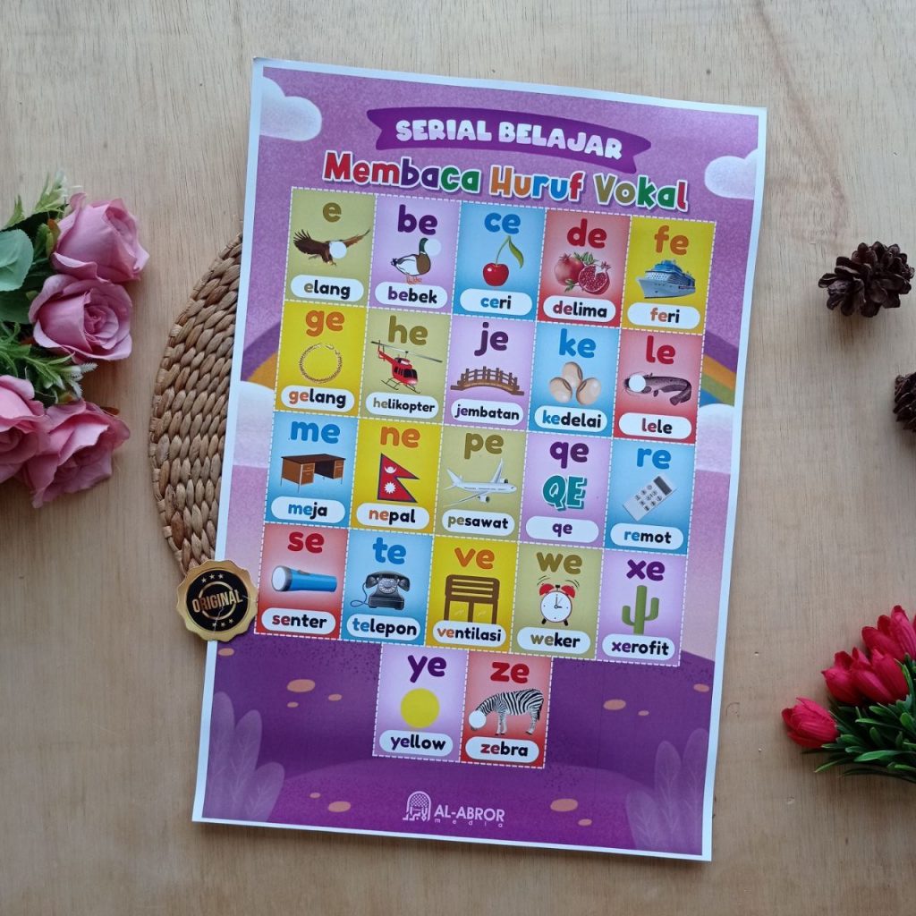 Poster Serial Belajar Membaca Huruf Vokal E Al-Abror - Toko Muslim