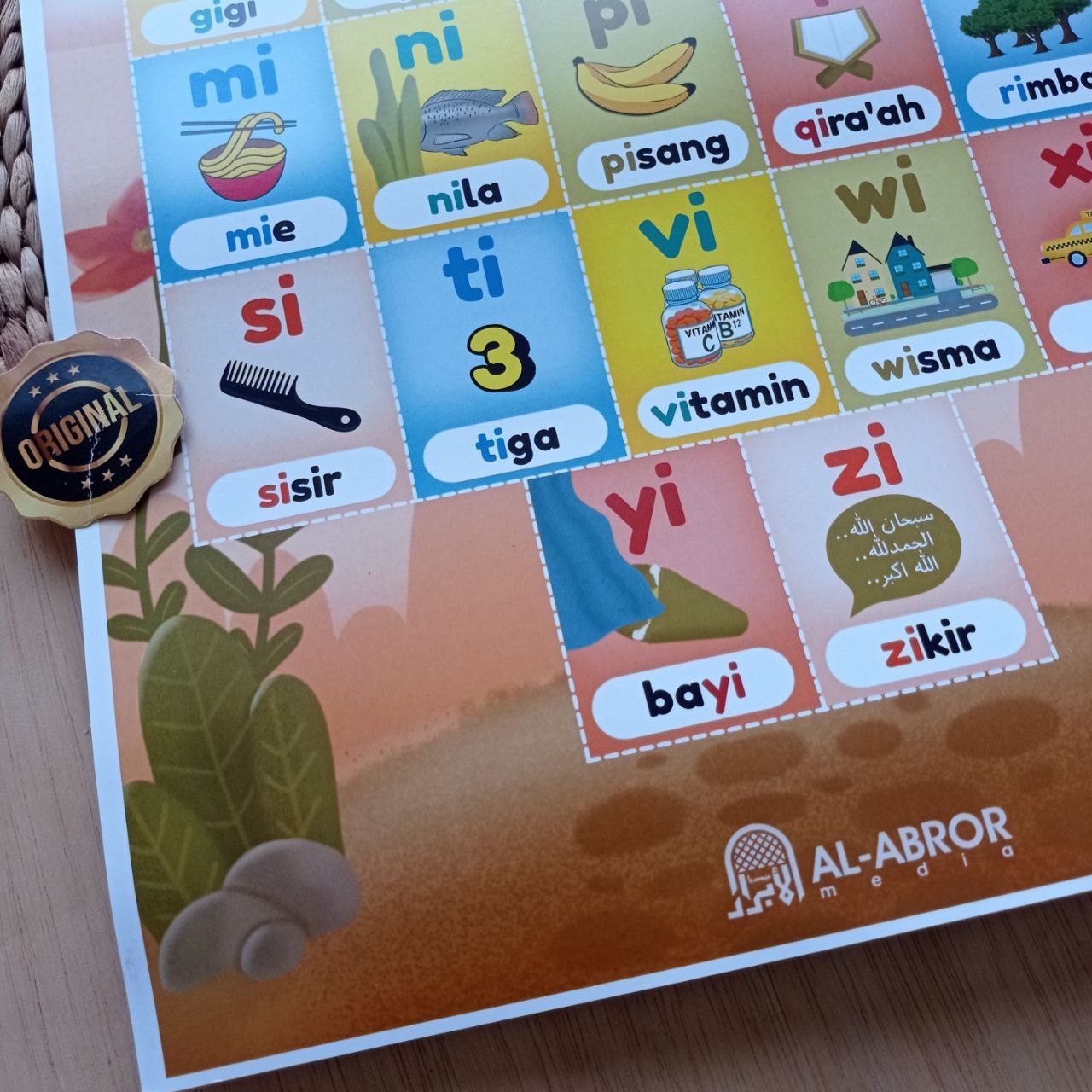 Poster Serial Belajar Membaca Huruf Vokal I Al-Abror - Toko Muslim