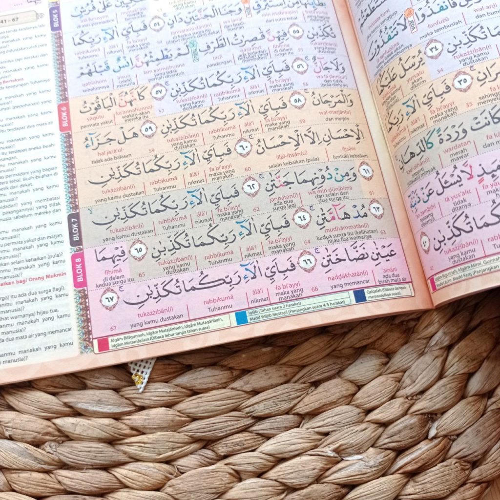 Al-Qur'an Mushaf Hafazan 8 Blok Perkata Latin Juz 'Amma Surah Ar Rahman ...