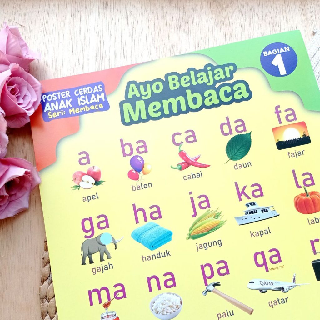Poster Ayo Belajar Membaca Bagian 1 Alfabet A - Toko Muslim