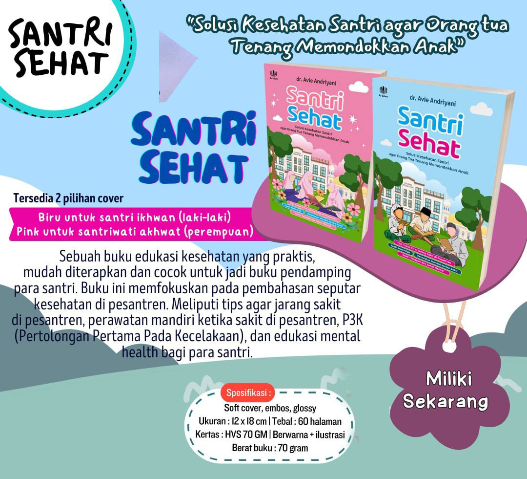 Buku Santri Sehat Solusi Kesehatan Santri Agar Orang Tua Tenang Memondokkan Anak - Toko Muslim