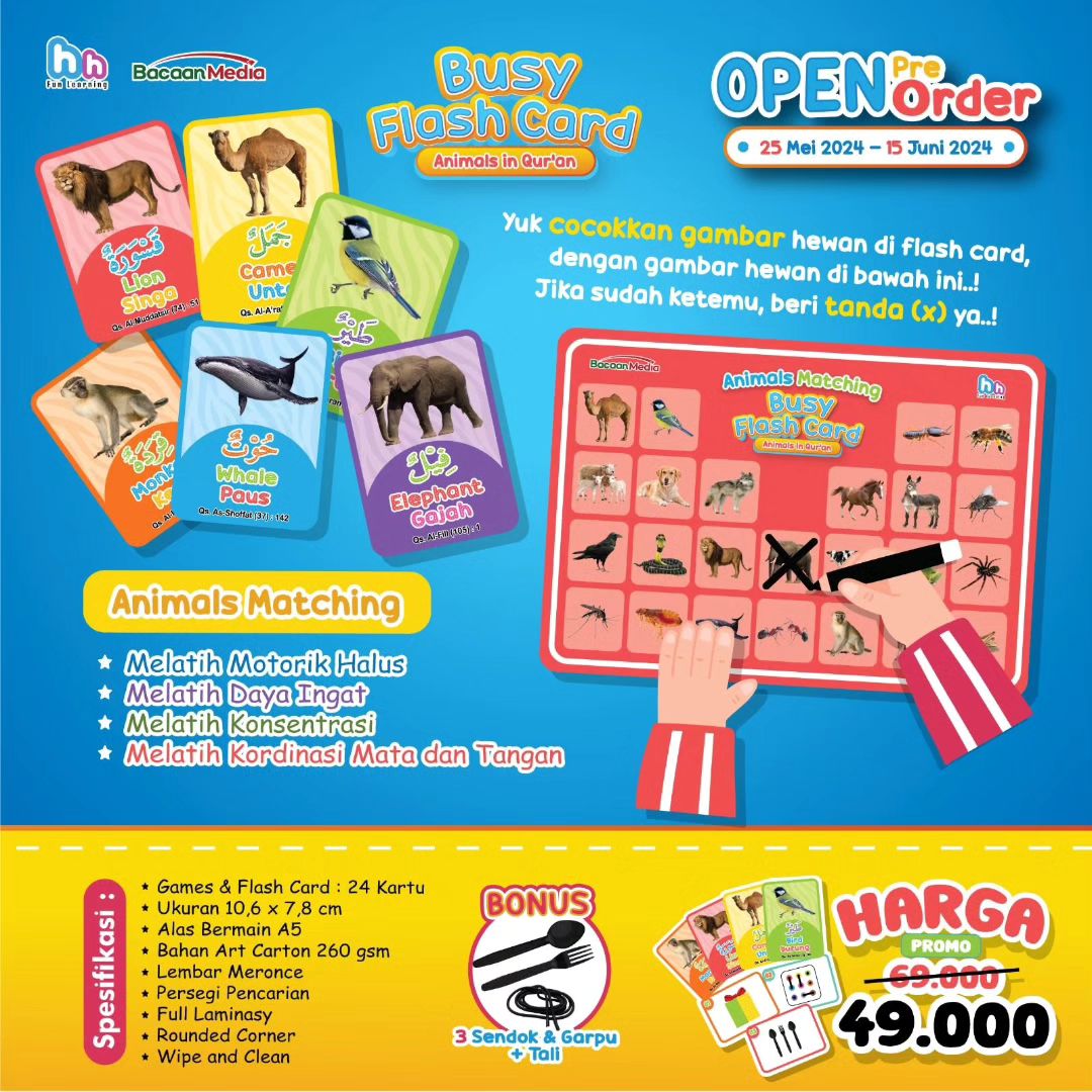Busy Flash Card Animal In Quran Belajar Hewan Sambil Bermain Permainan ...